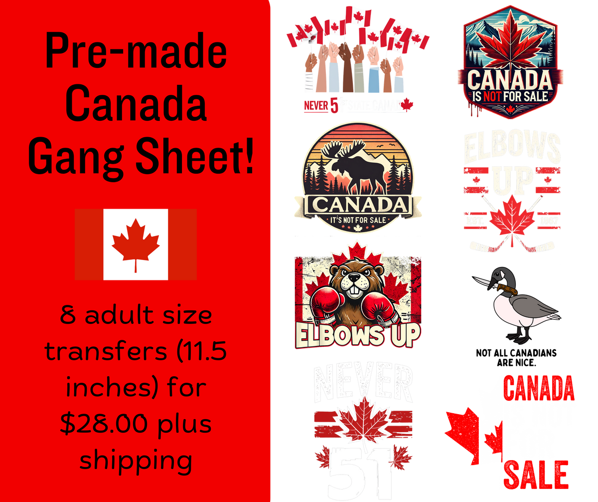 Pre-made Canada Gang Sheet – The Green Iguana Sublimations