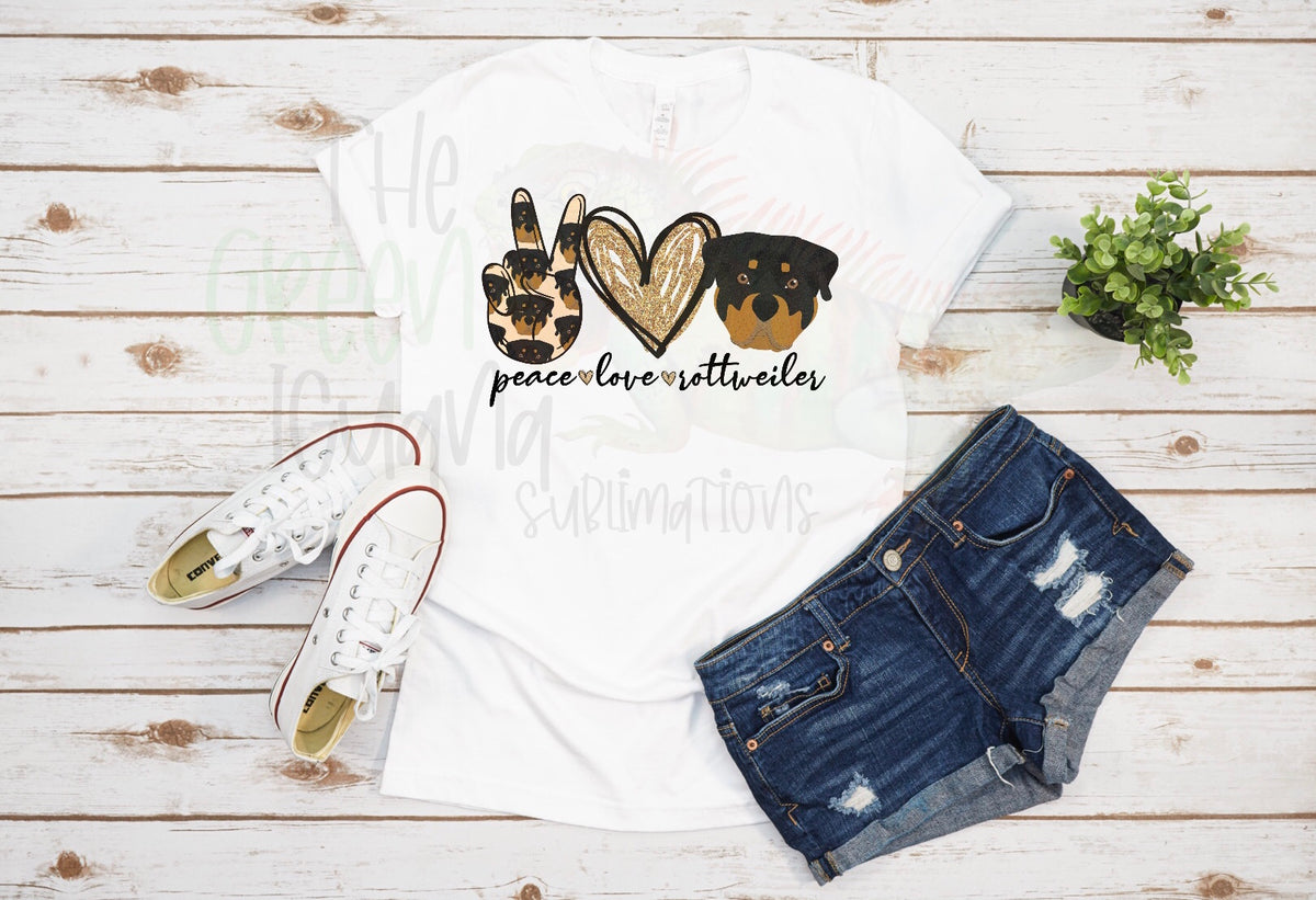 Peace. Love. Rottweiler. – The Green Iguana Sublimations
